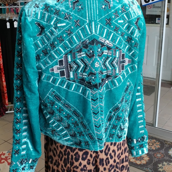 Crazy Train | Jackets & Coats | Turquoise Beaded Jennings Jacket By ...